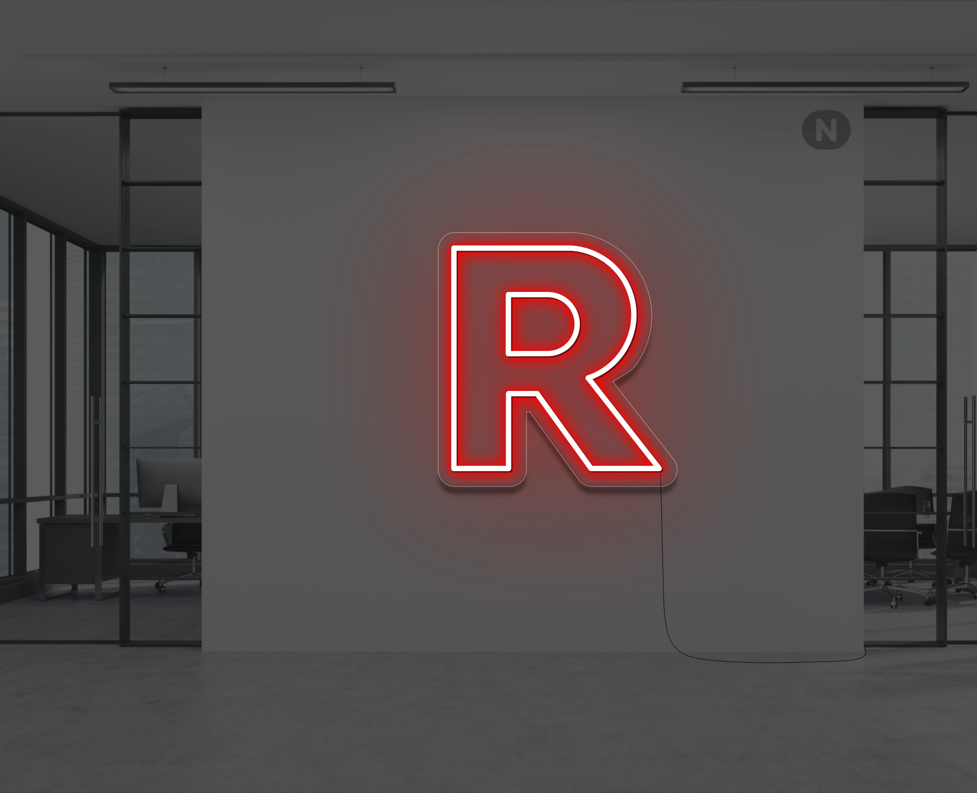 Neon Letter R