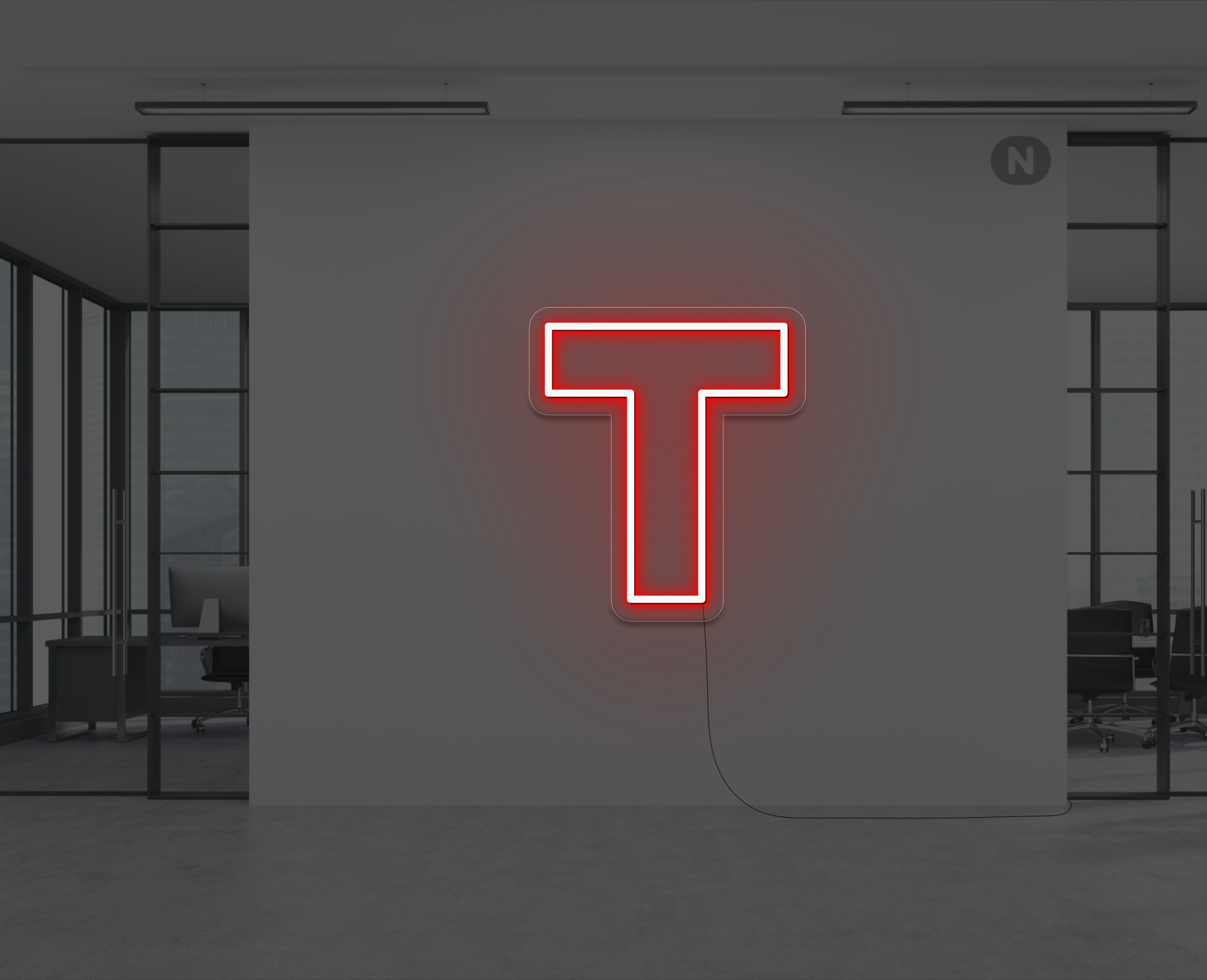 Neon Letter T
